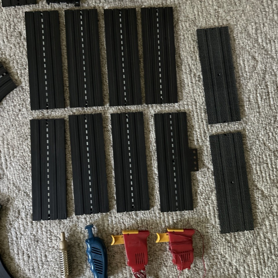 Vintage Aurora Model Motoring HO Slot Car Track Set Straight Curve ...