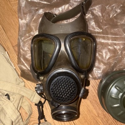 Vintage Gas Mask With Filter Military Field Gear Chemical Biological | eBay