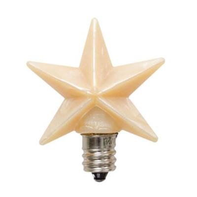 1.5" Medium Silicone Star Light Bulb - 3 Watt Candelabra - Cream Ivory ...