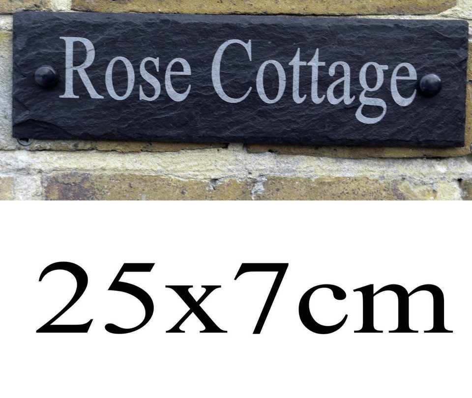 Rustic Slate House Gate Sign Plaque Door Number Personalised Name Plate ...