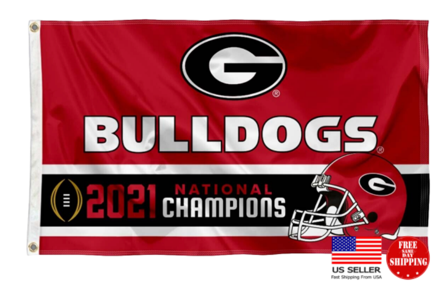 UGA Bulldogs National Football 2021 Champions 3x5 Flag Georgia Bull ...