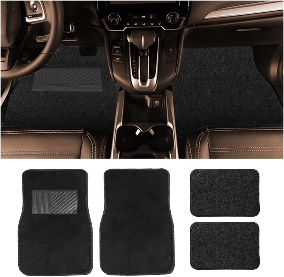 New 4pcs Set Universal Fit Car Truck Front Rear Vinyl Heel Pad Carpet ...