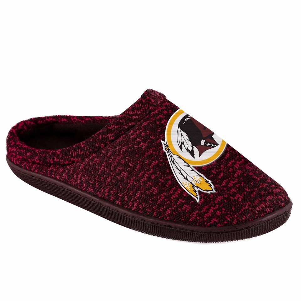 Football Poly Knit Cup Sole Slippers House Shoes Slide On New - Pick ...