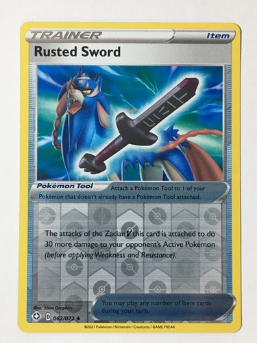 Rusted Sword 062/072 Reverse Holo Uncommon Shining Fates Pokemon Pack ...