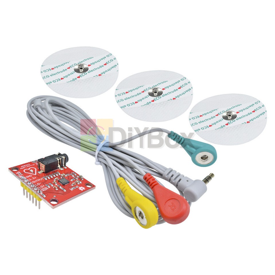 Single Lead AD8232 Double Poles Pulse Heart Rate Monitor ECG Sensor ...