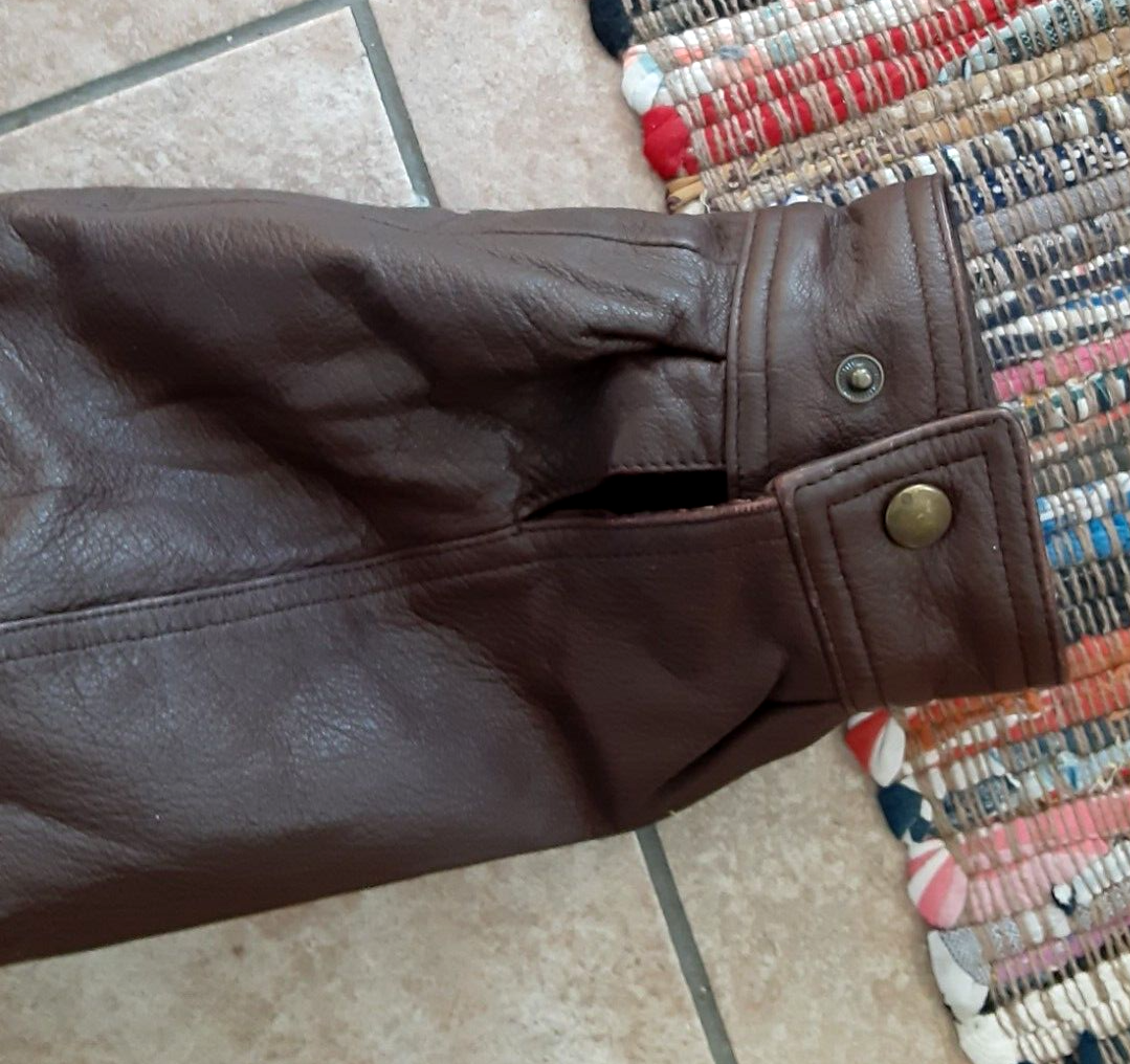 Orvis Mens or Women's Leather Hooded Coat Size Small Brown Jacket Heavy ...