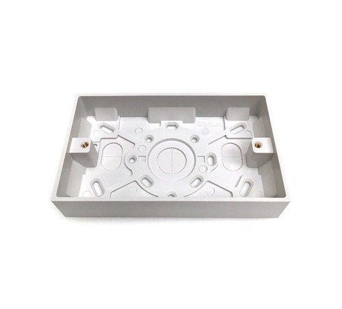 Double Twin 25mm White Wall Pattress Back Box 13 Amp,2 Gang Electric ...
