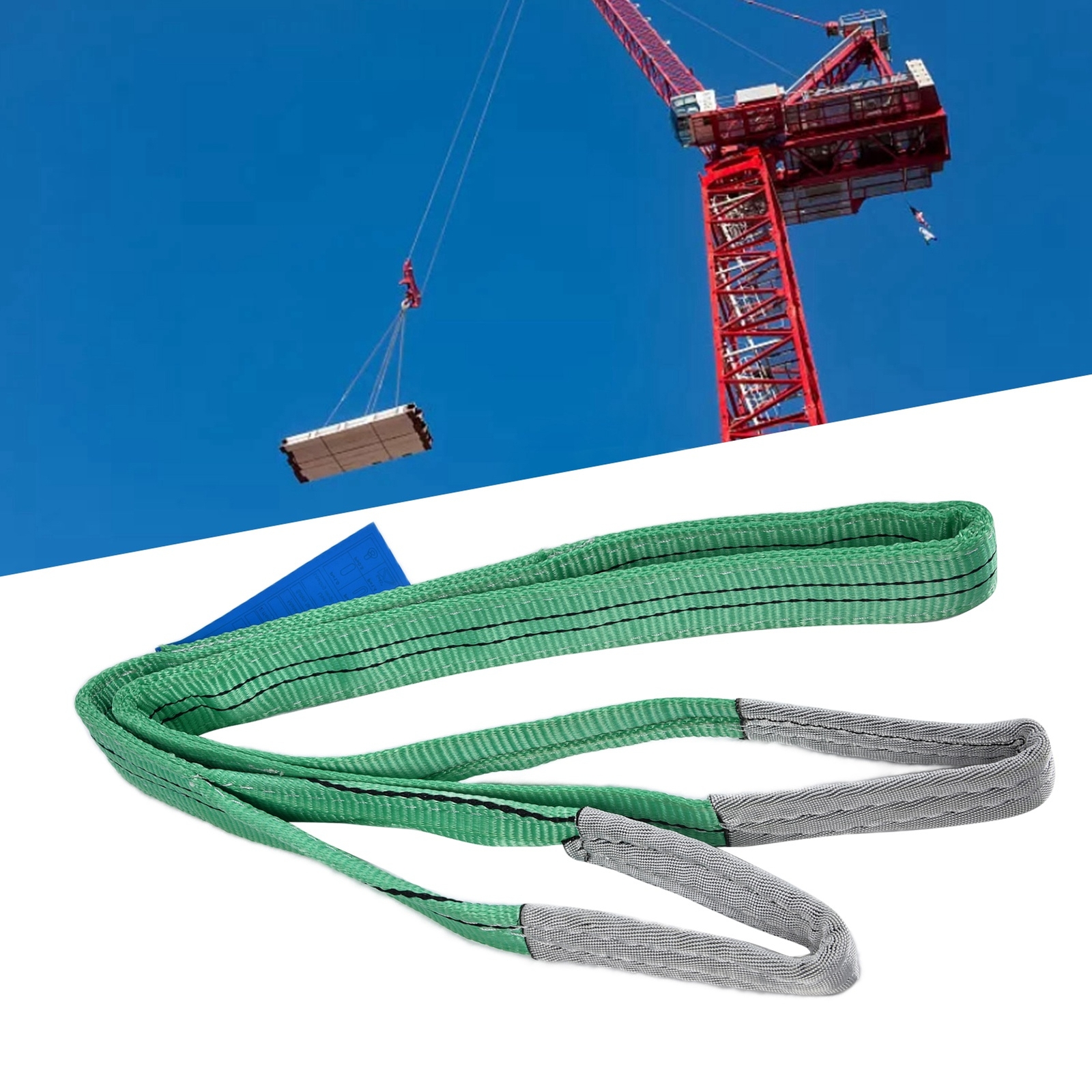 2T Flat Lifting Sling High Strength Polyester Crane Lift Webbing Straps ...