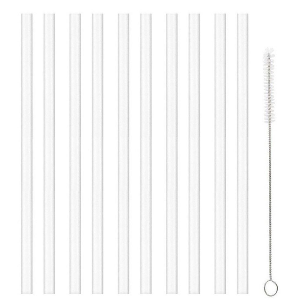 1Sets Straight Plastic Straws with Brush Replacement Straw Durable Cup ...