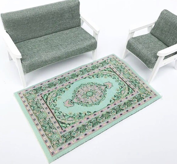 4 Miniature toys Rug 1:12 Scale Thread Mat Floor Coverings Dollhouse ...