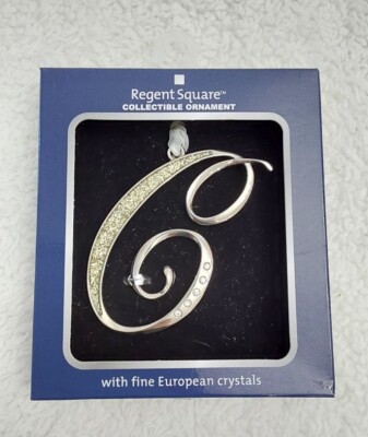 Regent Square Collectible Ornament Initial Cursive G Letter European ...