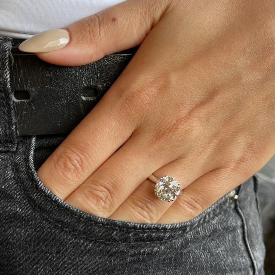 White Gold Round Wedding Ring 3 Ct IGI GIA Lab Grown Diamond Solid 14k ...