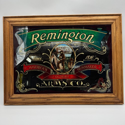 Remington Arms Co. Since 1816 Mirrored Glass Advertising Sign Man Cave ...