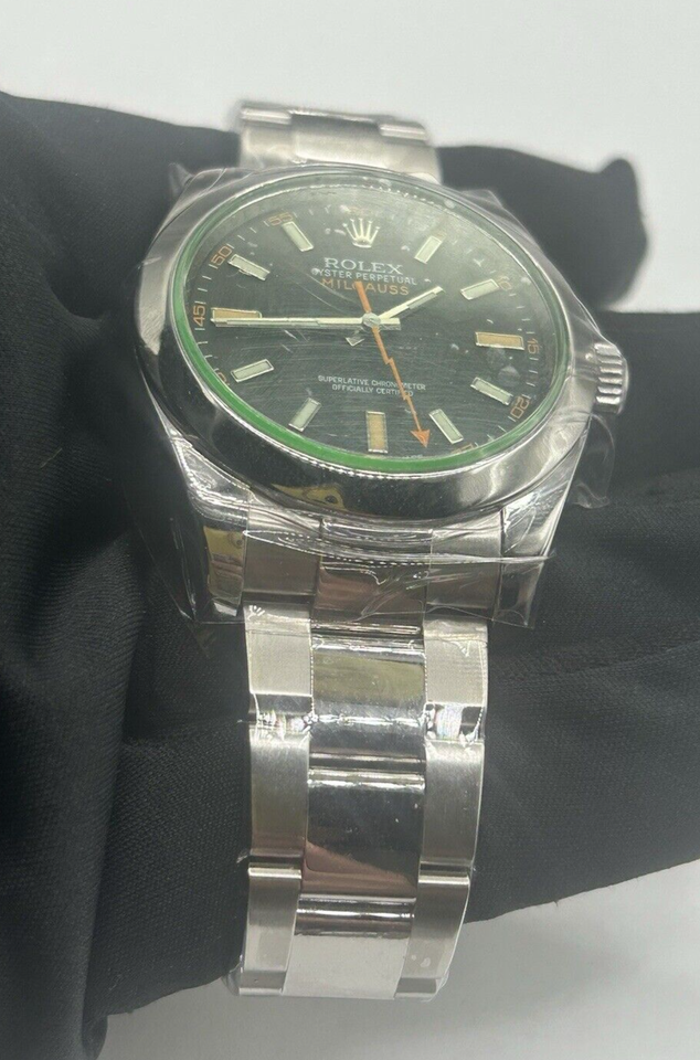 Rolex Milgauss 40mm Silver Oyster Watch Box & Card 116400GV | eBay