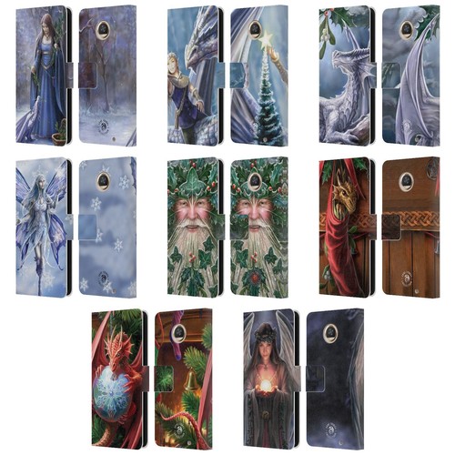 OFFICIAL ANNE STOKES YULE LEATHER BOOK WALLET CASE COVER FOR MOTOROLA ...