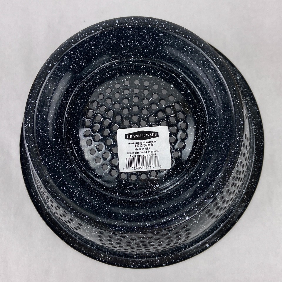 Grainite Ware Colander Strainer Porcelain Enamel Steel 8.6in Drainer ...