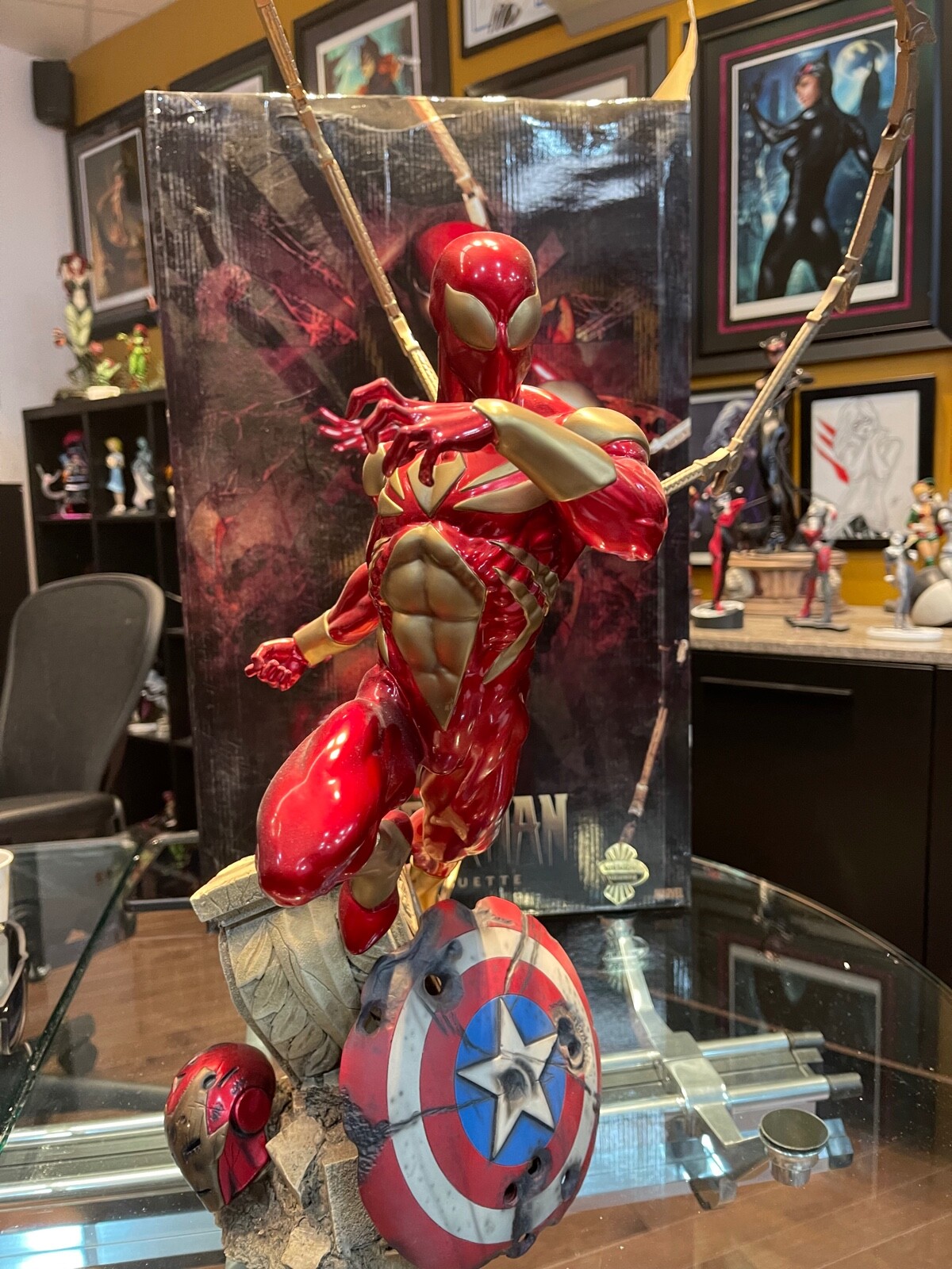 Sideshow Exclusive Iron Spider-Man Comiquette 377/750 W Ironman Head ...