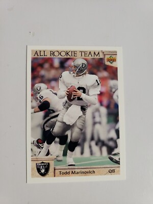 Todd Marinovich 1992 Upper Deck All Rookie Team Football Card #31 | eBay