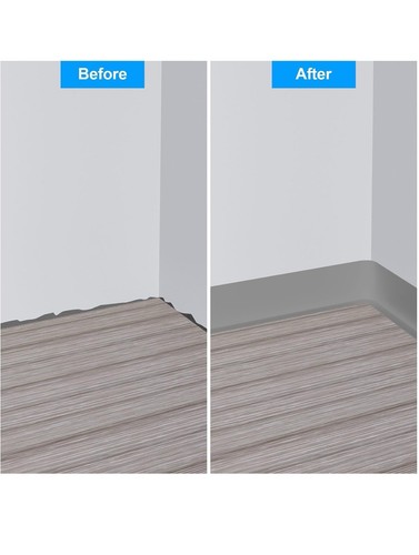 Flexible Baseboard Trim 5" x 40', Self-Adhesive Vinyl Cove Base, Peel ...