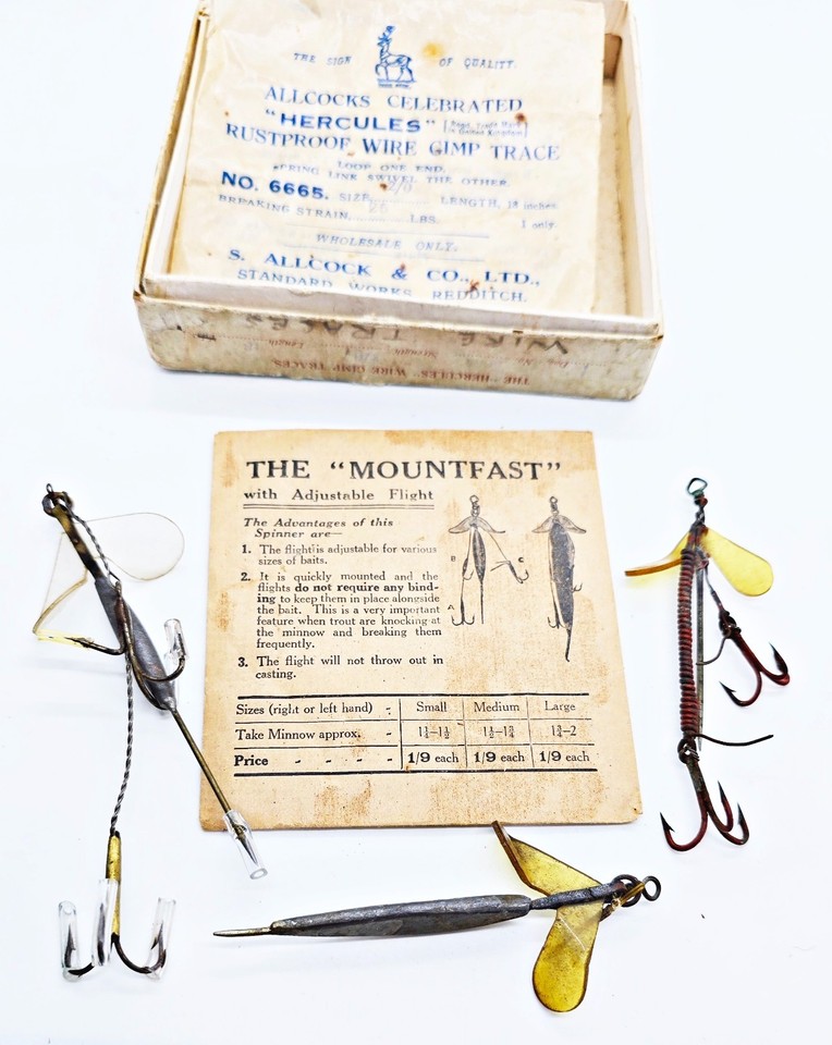 Allcocks Dead Bait Spinner Lures In Hercules Gimp Trace Box With Insert ...