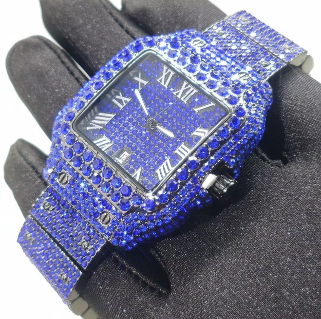 BRAND NEW! PURPLE 2025 Mens ICED OUT MOISSANITE/DIAMOND SIMULATED ...