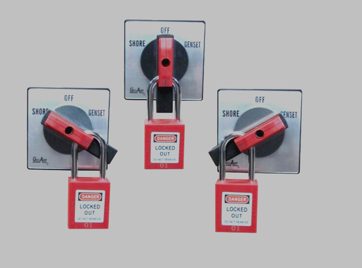 125 Amp Transfer Switch Three Position Rotary Lockout Shore-Off-Gen ...