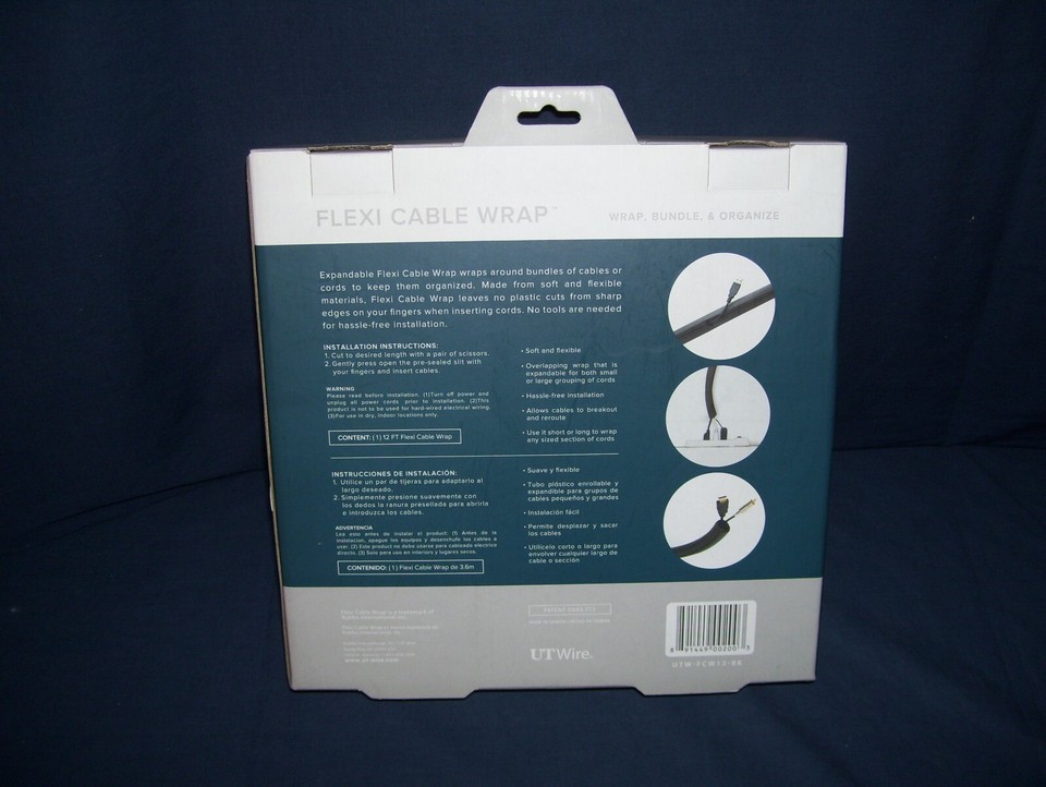 UTWire Flexi Cable Wrap 12 Foot Black New In Box | eBay