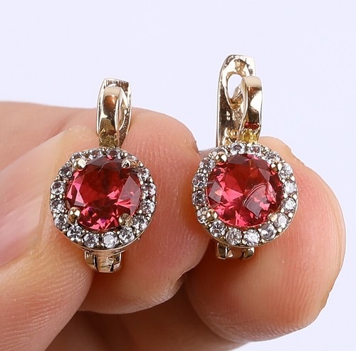 TURKISH SIMULATED RUBY .925 SILVER & BRONZE EARRINGS #45552 | eBay