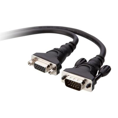 Belkin VGA Female/SVGA Male Monitor Extension Cable 3m Charcoal ...