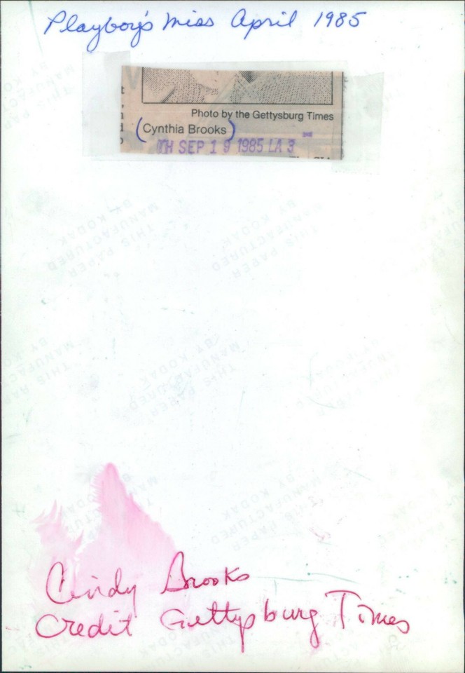 1985 Vintage Photo Smiling Playboy Playmate model Cindy Brooks poses in ...