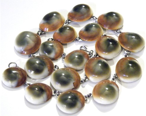 Antique Victorian Necklace Operculum Shell Vintage Eye Eyeball Fine ...