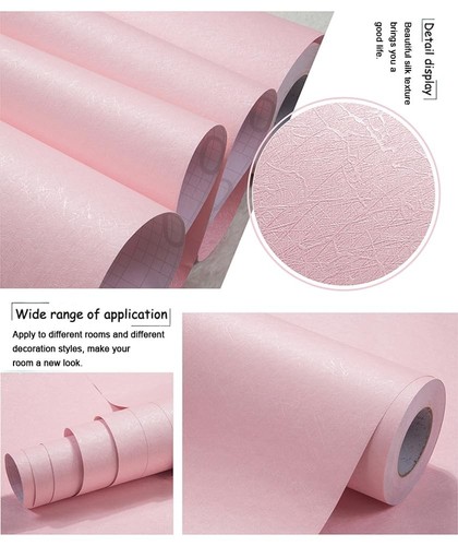 Silk Pink Wallpaper Peel and Stick Contact Paper Pink Textured Silk ...