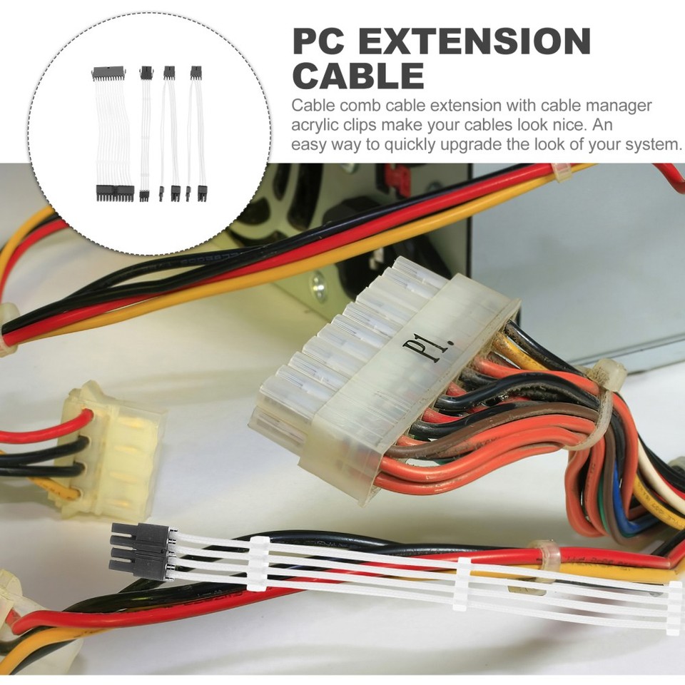 1 Set Cable Extension Pc Cable Power Supply Extension Cable Kit For Diy ...