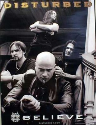 Disturbed 2002 Believe promotional poster New Old Stock Flawless ...