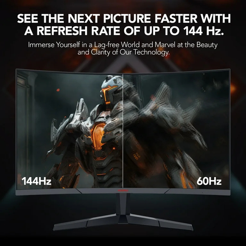 KOORUI 27 inch 2K QHD 144Hz 1ms Curved Gaming Monitor,Adpitive-sync ...