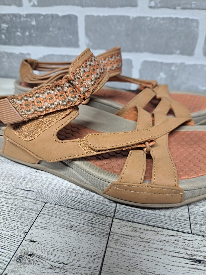 Baretraps Sandals Womens Brown Dalton Slingback Comfort Wedge Shoes ...