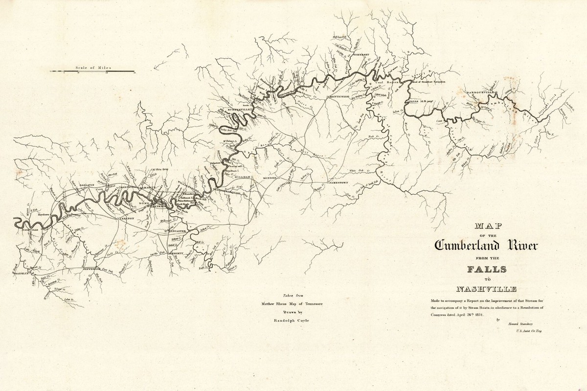 Cumberland River Tennessee Map Map Of The State Of Tennessee, USA