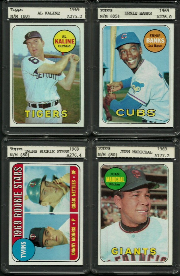 1969 TOPPS COMPLETE SET MANTLE RYAN JACKSON MAYS ROSE AARON BENCH PSA 7 ...
