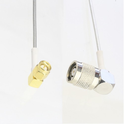 RP-TNC male RA to SMA plug elbow RG405 .086" RF Flexible Semi-Rigid ...