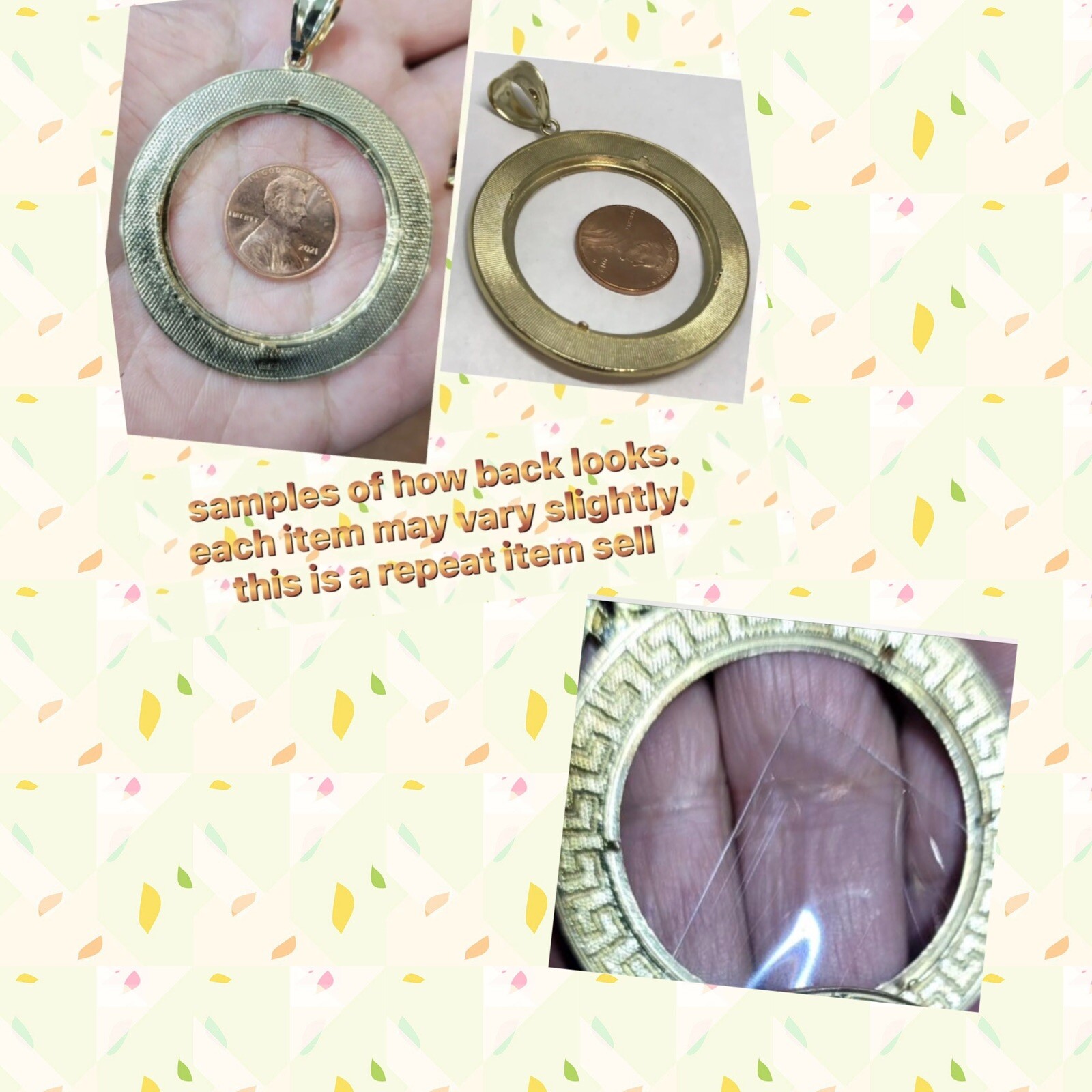 GOLd Bezel 50 pesos pendant 14k mexican centenario coin frame bisel ...