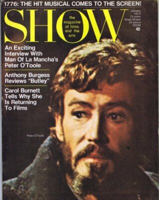 ORIGINAL Vintage January 1973 Show Magazine Peter O'Toole Carol Burnett ...