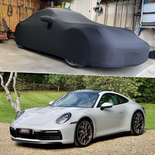 Full Car Cover Stain Stretch Dust-proof Custom Black For Porsche 911 / ...