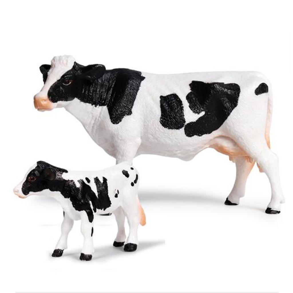 Simulated Animal Figures PVC Solid Cow Miniatures Desk Decor | eBay ...