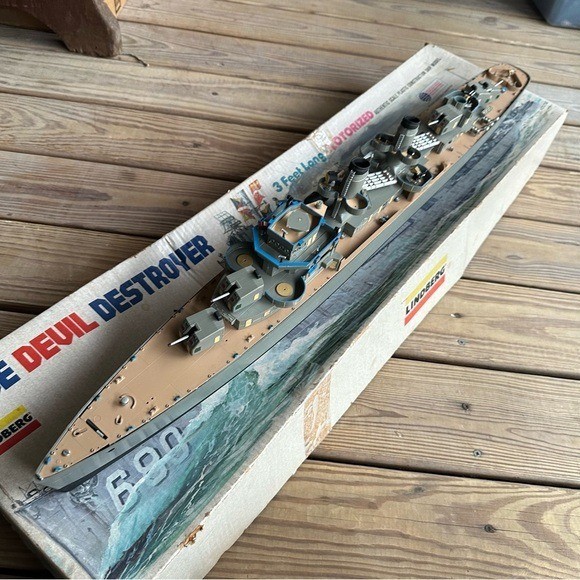 Vintage Kit 815 Blue Devil Destroyer Ship Model Lindberg Built ...