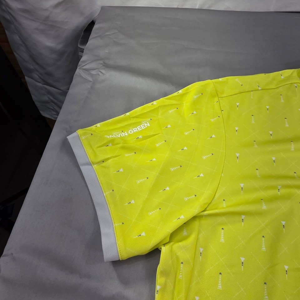 Galvin Green Manolo Golf Polo Shirt Mens XL Sunny Lime Cool Grey White ...