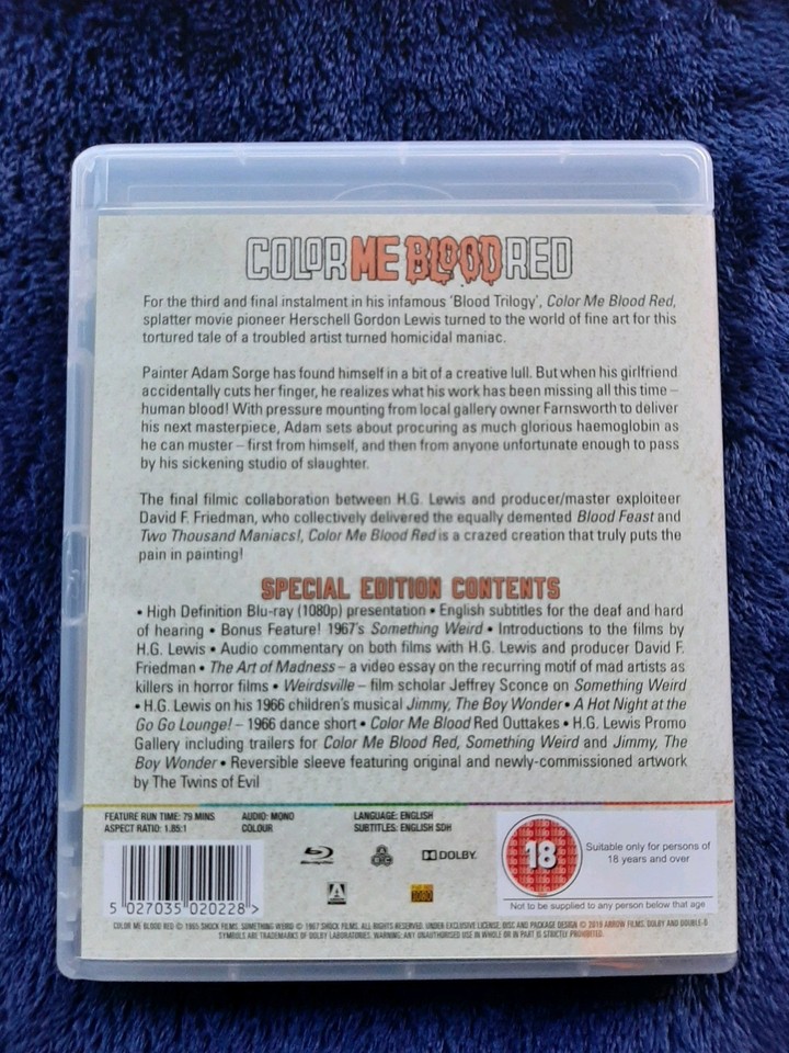 Color Me Blood Red Blu Ray Arrow | eBay UK