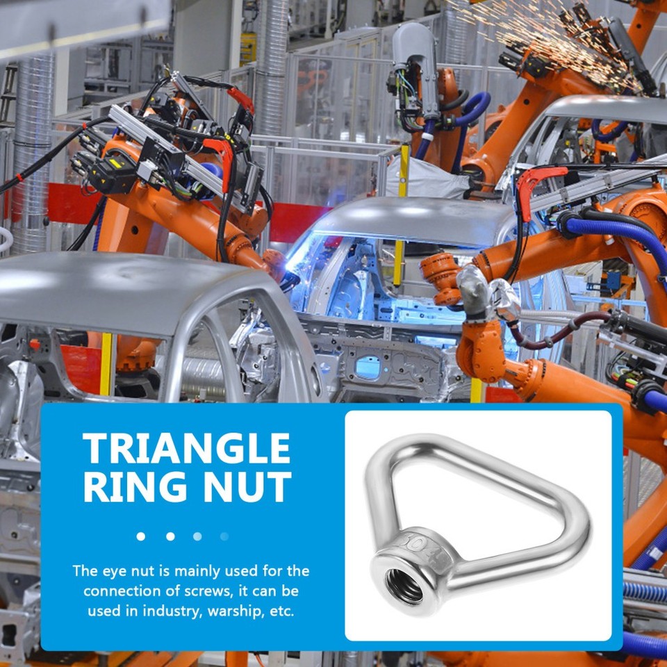 4 Pcs Triangle Hook Ceiling Hooks Heavy Duty Lifting Ring Nut Steel Eye ...