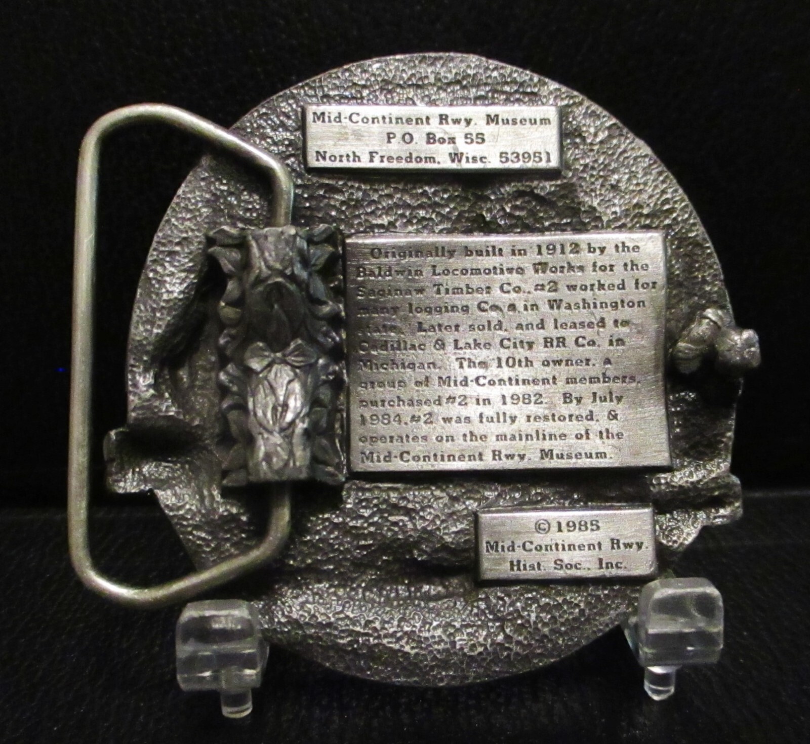 1985 Baldwin Locomotive Works PA Belt Buckle Mid-Continent RWY Museum ...