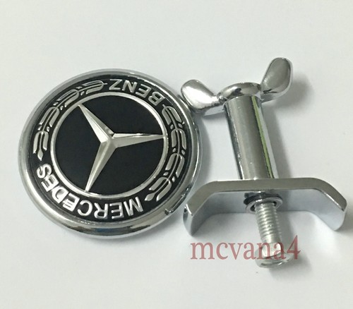 45mm Black Bonnet Badge Hood Emblem Sticker C S E Class W204 E260 ...