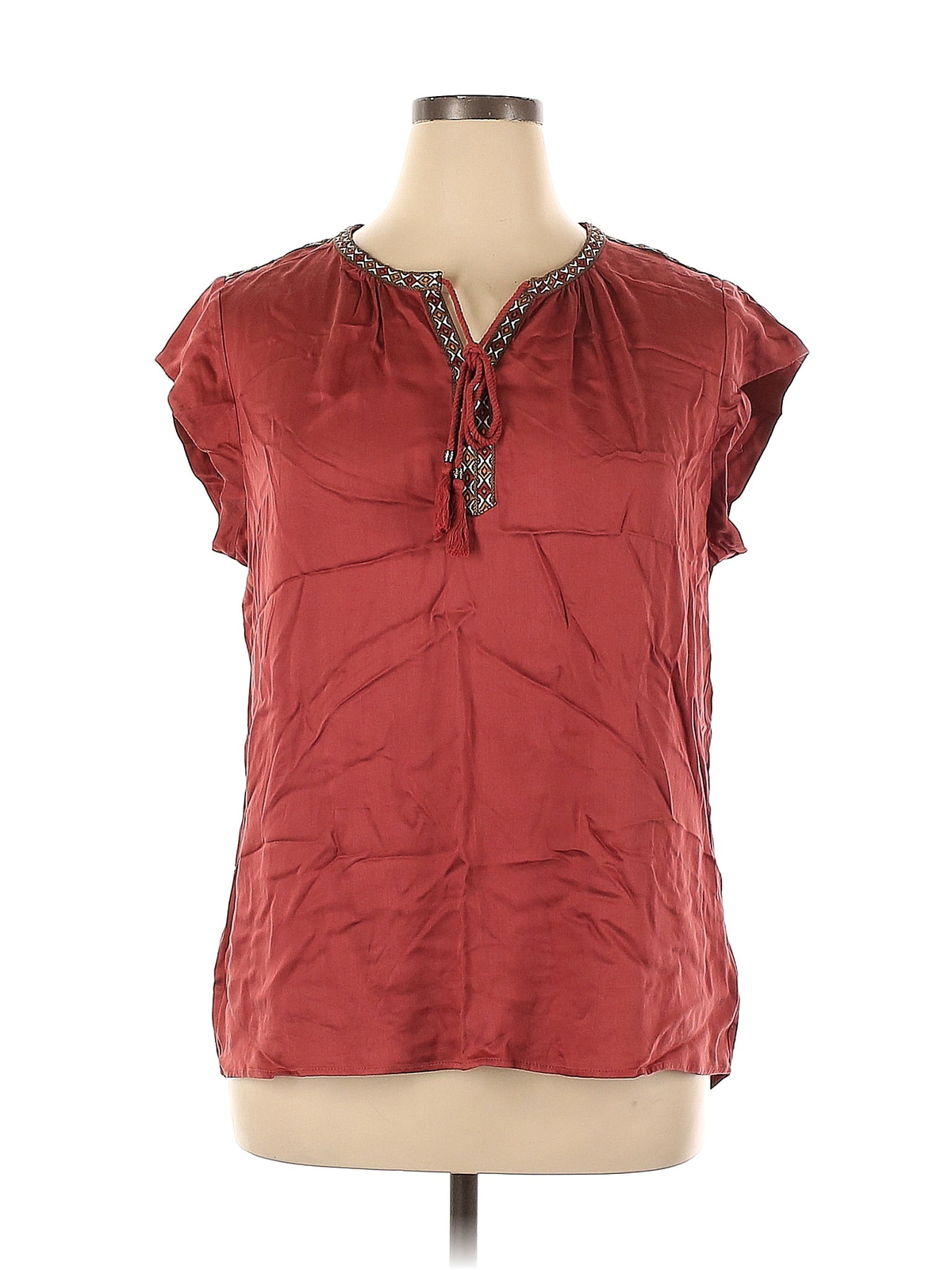 DR2 Women Red Short Sleeve Blouse XL | eBay